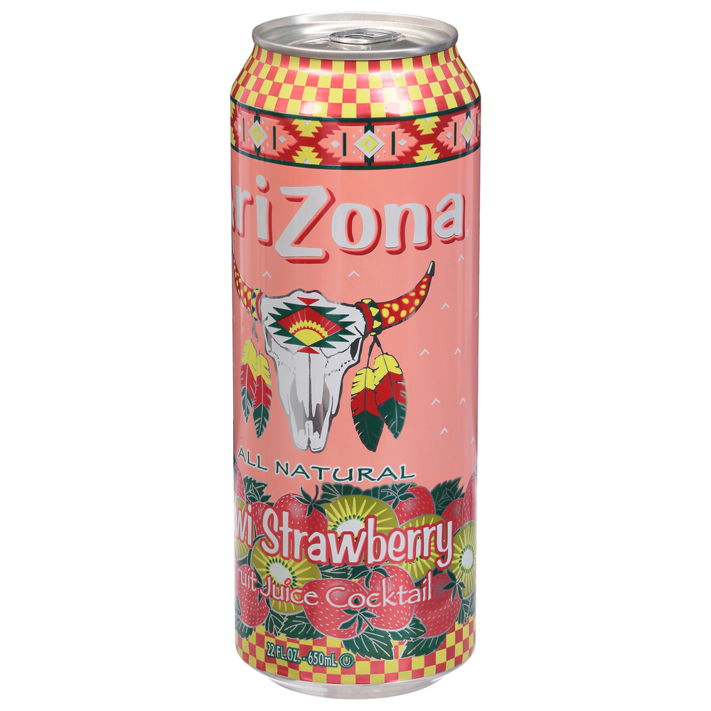 AriZona Fruit Juice Cocktail, Kiwi Strawberry-Front-Right-Elevated