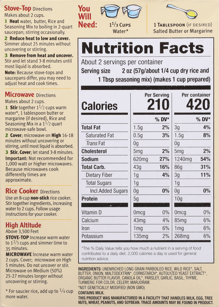 Farmhouse Rice, Herb & Butter, Long Grain & Wild-Planogram-Back