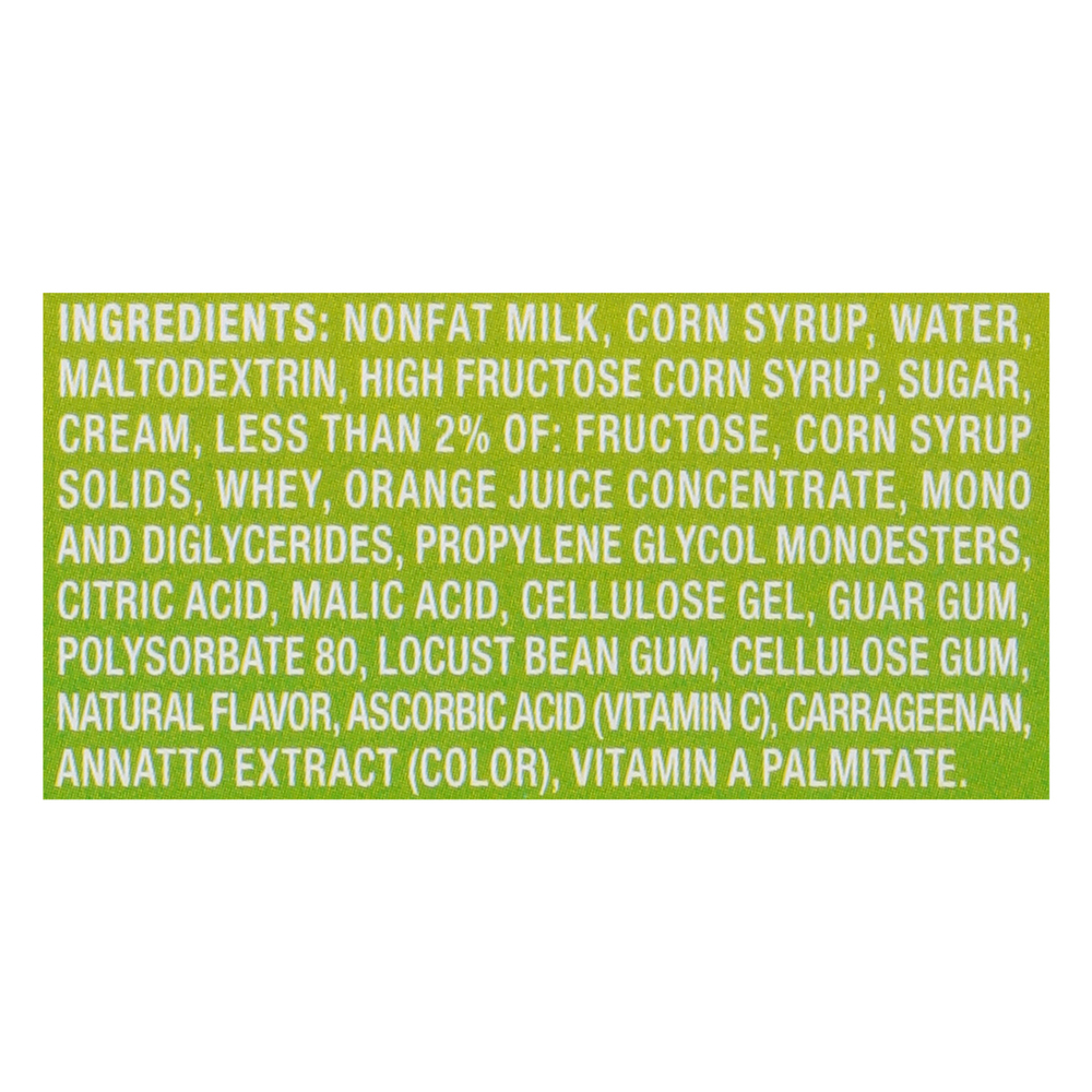 Good Humor Creamsicle Ice Cream Bars, Low Fat, Vanilla Flavored-Ingredients