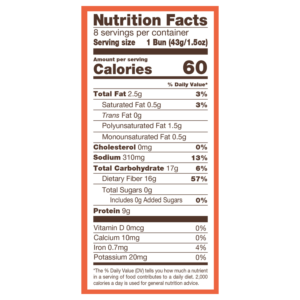 Nature's Own Life Keto Soft White Burger Buns-Nutrition-Facts
