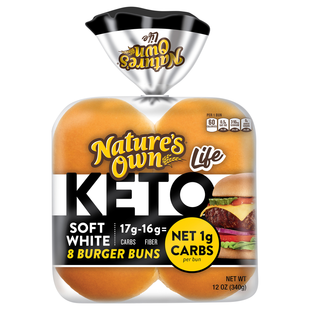 Nature's Own Life Burger Buns, Soft White, Keto, Life-Main