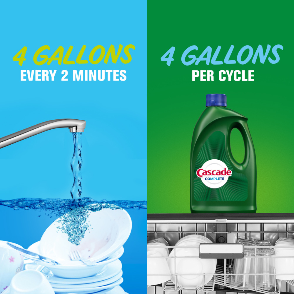Cascade Complete Dishwasher Detergent, Fresh Scent-Front-Right-Elevated