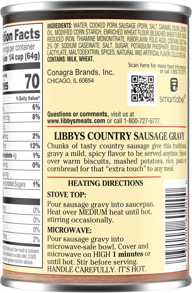 Libby's Sausage Gravy, Country-Planogram-Back
