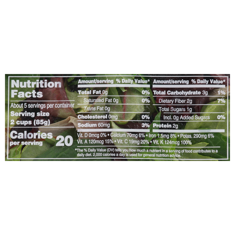 Raley's Spring Mix, Organic, Triple Washed-Nutrition-Facts