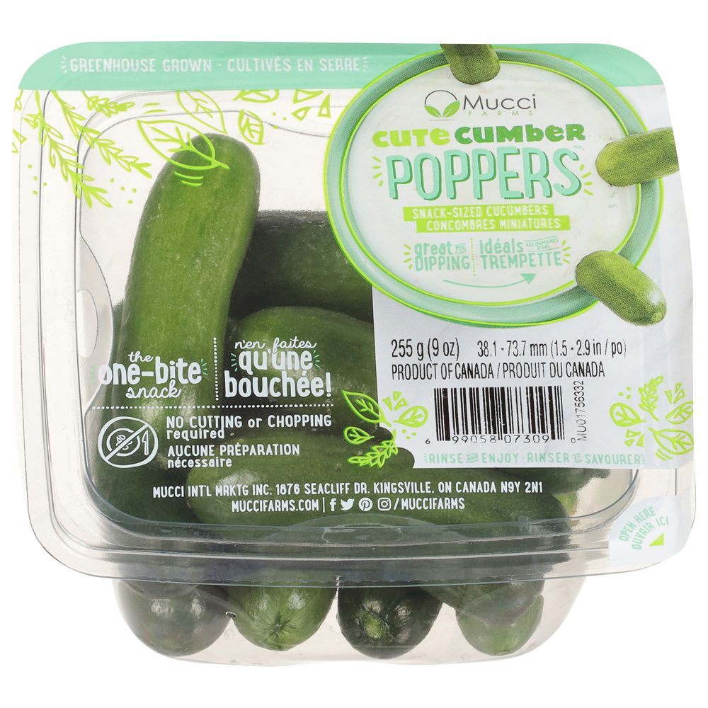 Mucci Farms Cucumbers, Snack-Sized, CuteCumber Poppers-Main