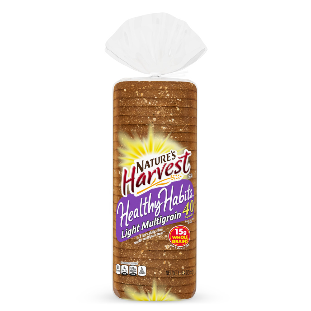 Nature's Harvest Healthy Habits Light Multigrain Bread-Front-Right-Elevated