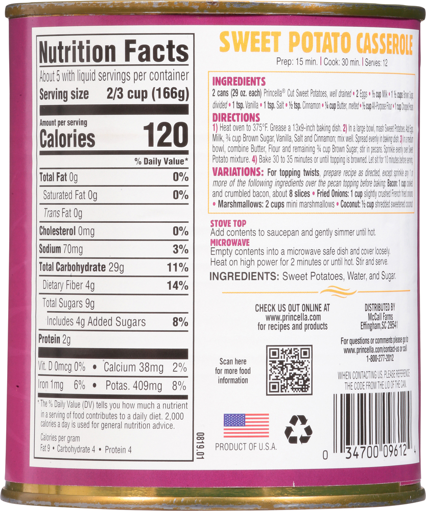 Princella Sweet Potatoes-Planogram-Back