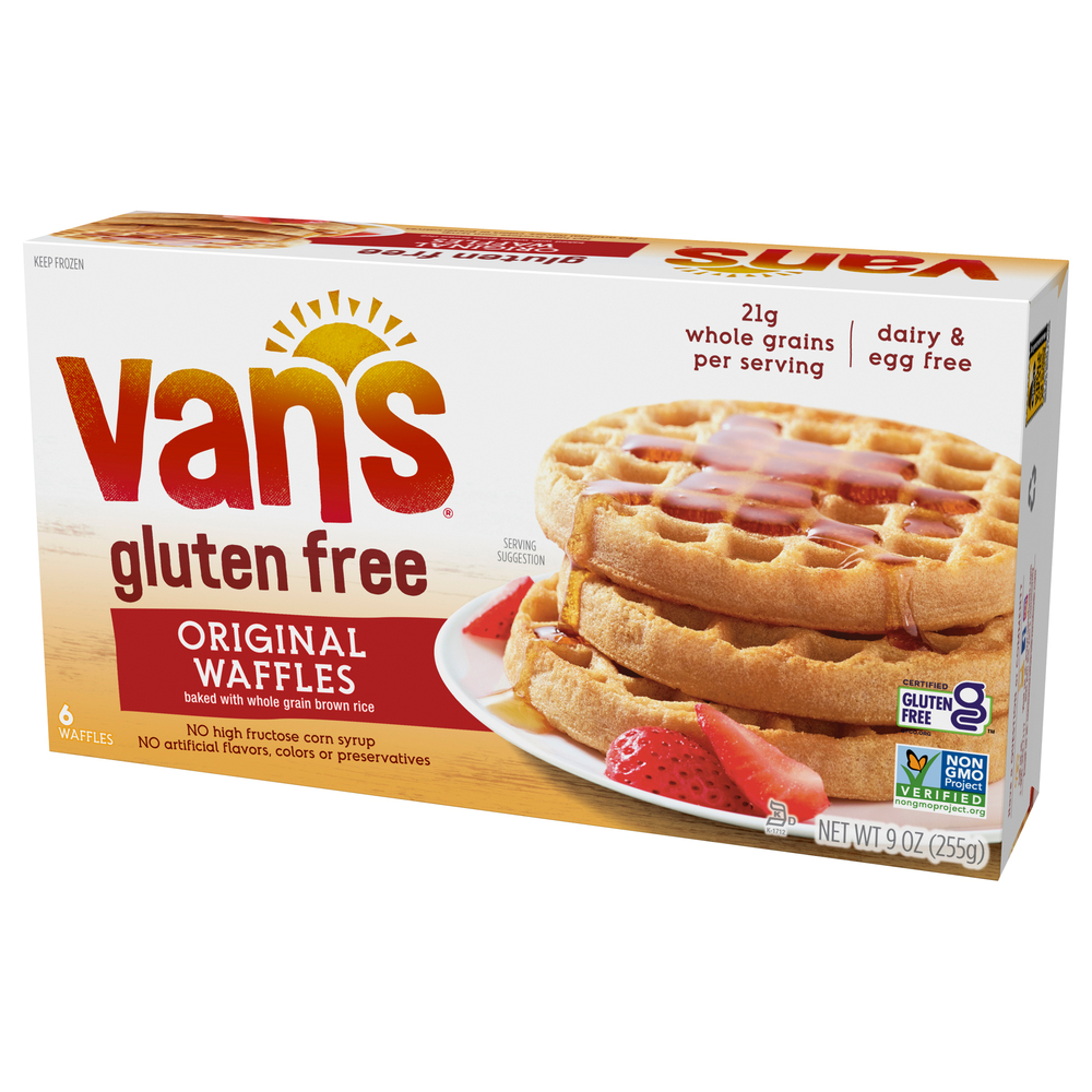 Van's Waffles, Gluten Free, Original-Front-Right-Elevated
