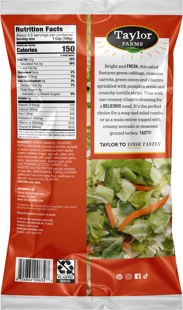 Taylor Farms, Southwest Chopped Salad Kit-Planogram-Back