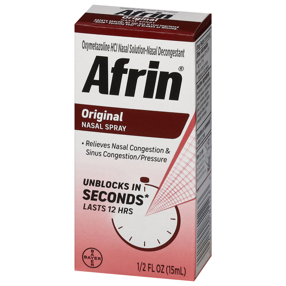 Afrin Nasal Spray, Maximum Strength, Original-Front-Right-Elevated