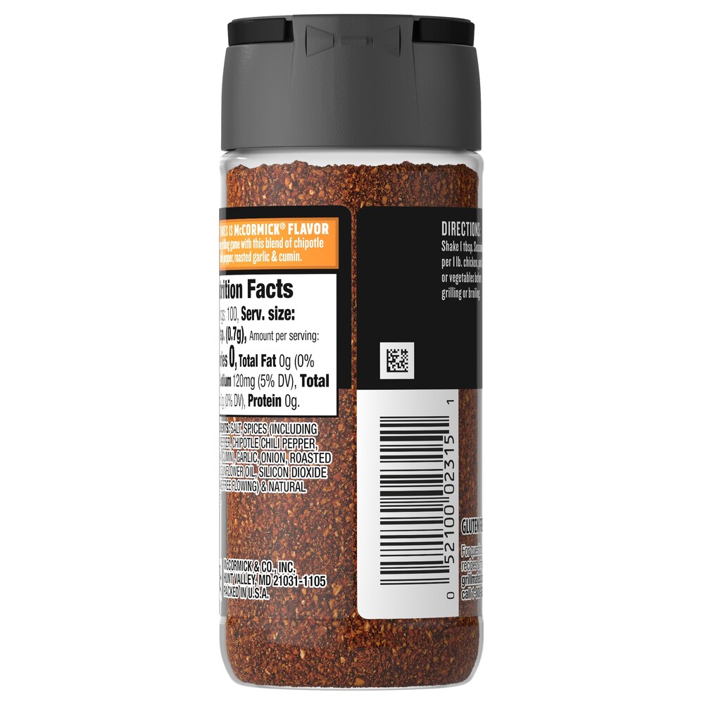 McCormick Grill Mates Chipotle & Roasted Garlic Seasoning-Planogram-Back