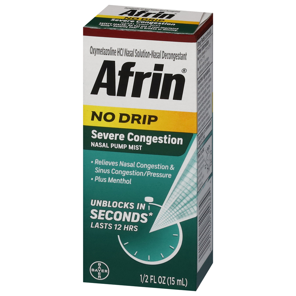 Afrin Nasal Pump Mist, Severe Congestion, No Drip-Front-Right-Elevated
