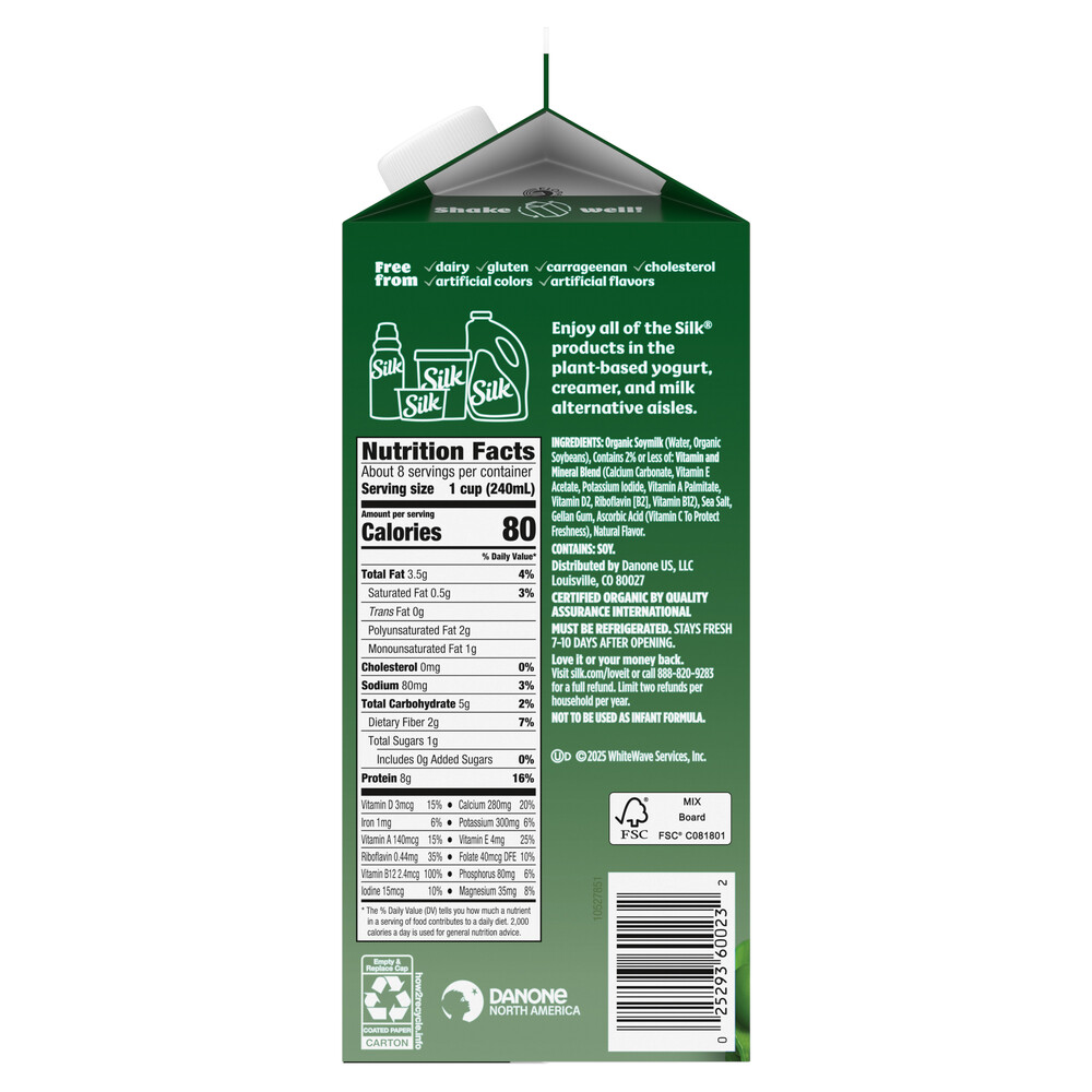 Silk Soymilk, Organic, Unsweet-Planogram-Right