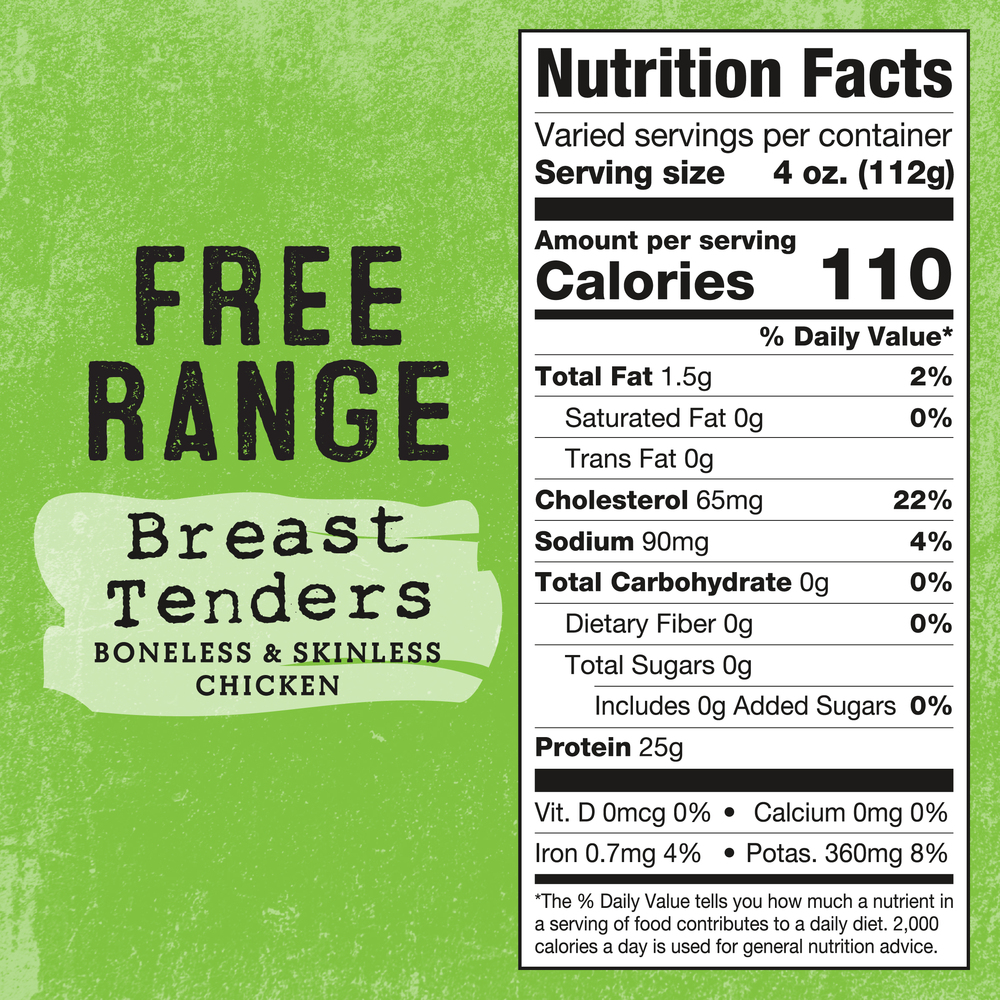 FOSTER FARMS Simply Raised Breast Tenders, Free Range-Nutrition-Facts