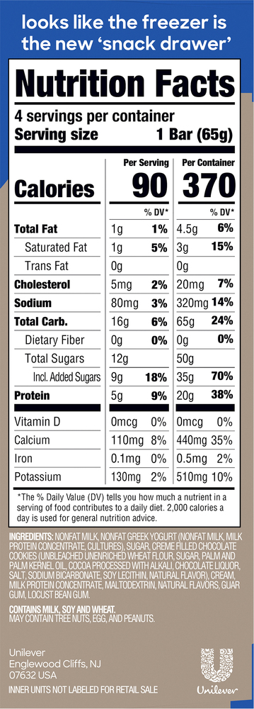 Yasso Yogurt Bars, Cookies 'n Cream, Greek-Planogram-Right