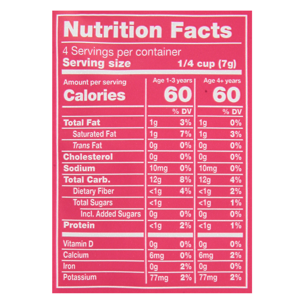 Amara Smoothie Melts, Organic-Nutrition-Facts