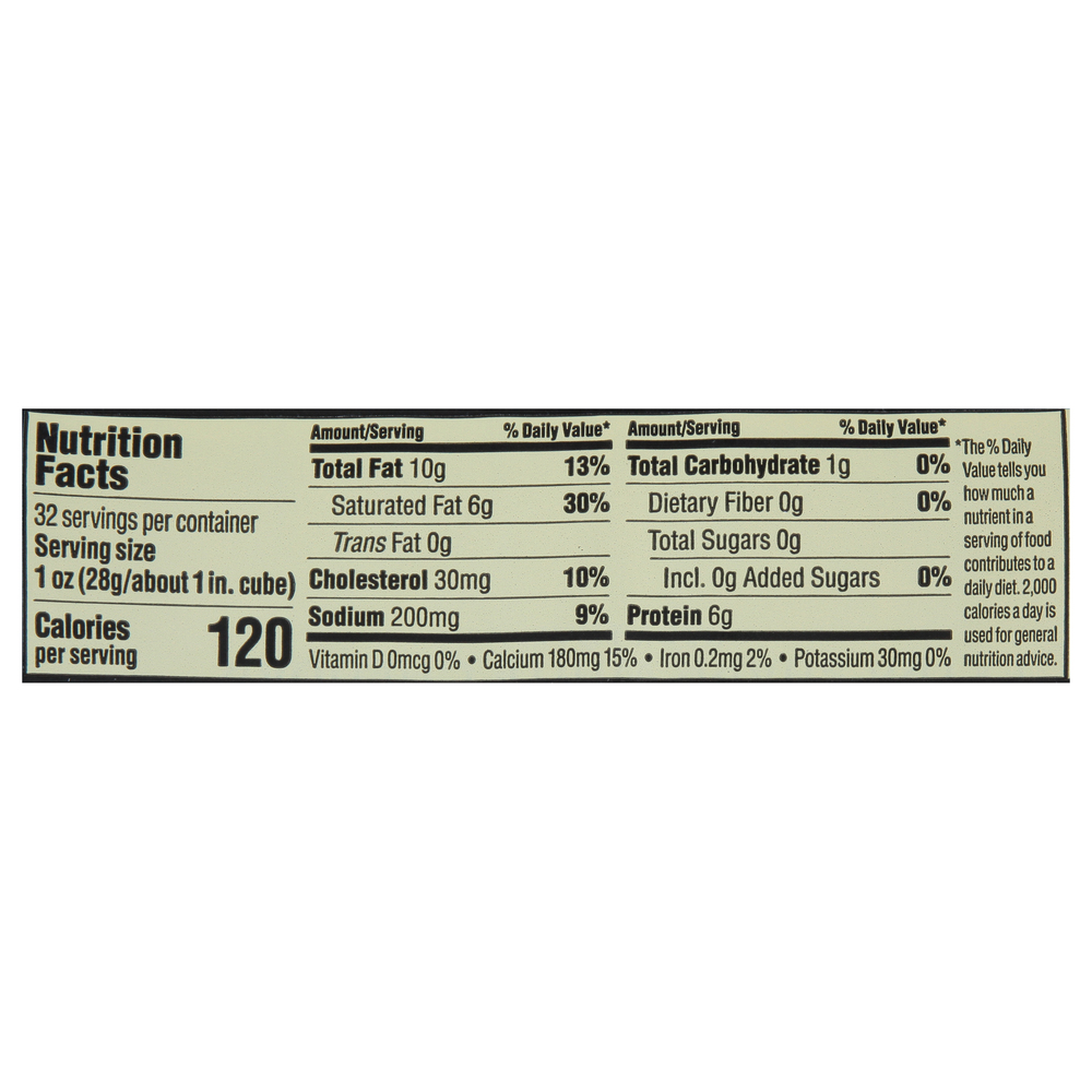 Tillamook Cheese, White Cheddar, Extra Sharp-Nutrition-Facts