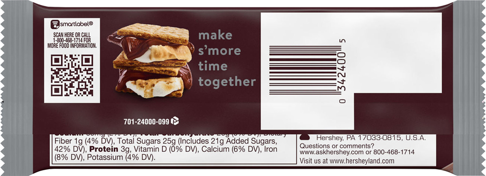 Hersheys Chocolate Bar Nutrition Label HERSHEY'S Extra Large Milk
