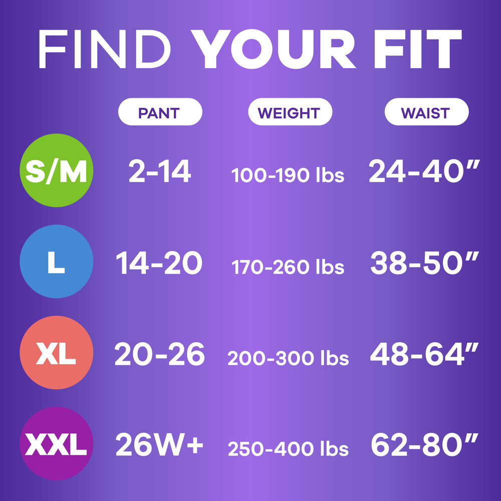 tranquility diapers size chart