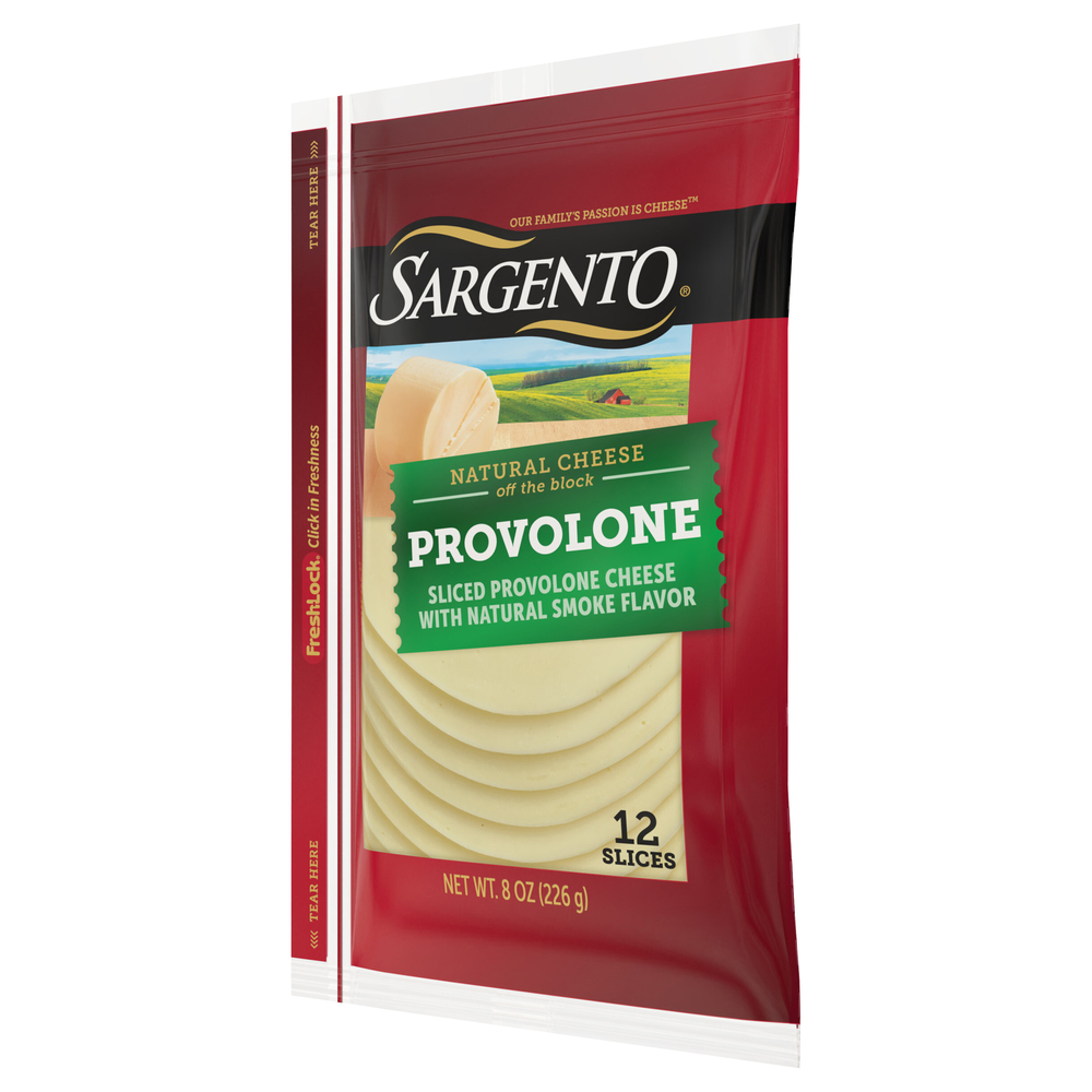 Sargento Sliced Cheese, Natural, Provolone-Front-Right-Elevated