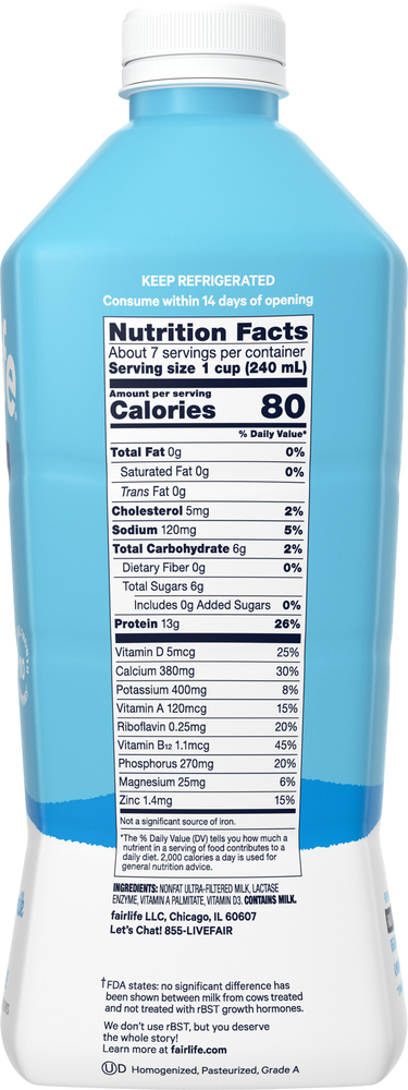 Fairlife Milk, Fat Free, Ultra-Filtered-Planogram-Right