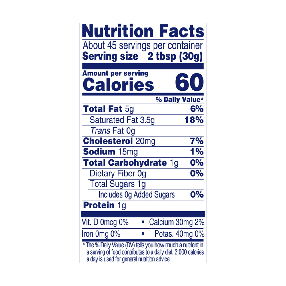 Daisy Pure & Natural Sour Cream-Nutrition-Facts