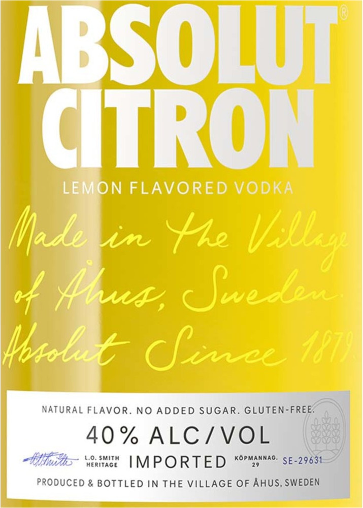 Absolut Citron Lemon Flavored Vodka-Planogram-Right