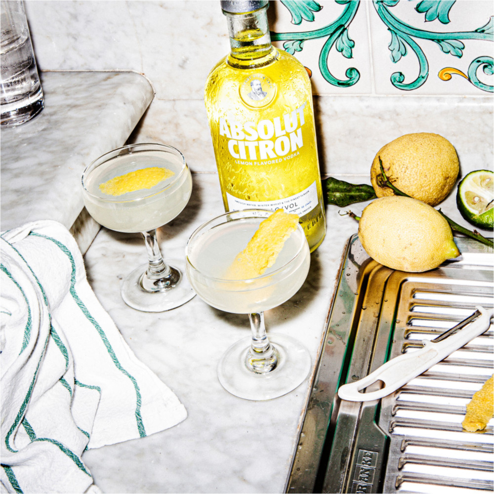 Absolut Citron Lemon Flavored Vodka-Front-Right-Elevated