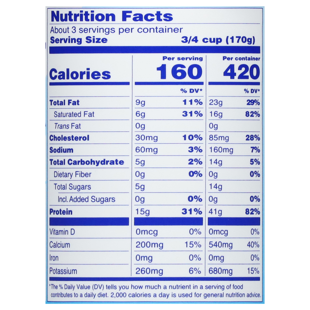 Fage Total Yogurt, Greek, 5% Milkfat, Strained-Nutrition-Facts