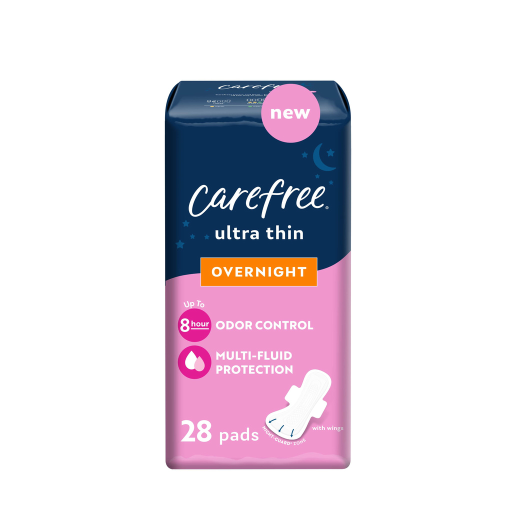 Carefree Pads with Wings Ultra Thin Overnight Unscented