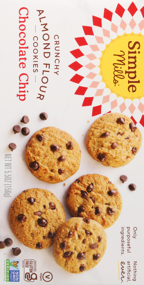 Simple Mills Cookies, Chocolate Chip, Almond Flour, Crunchy-Planogram-Back