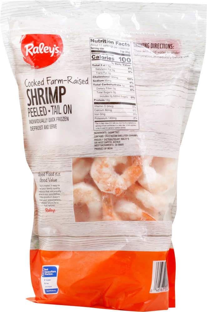 Raley's 31/40 Large Cooked Shrimp Tail On-Planogram-Back