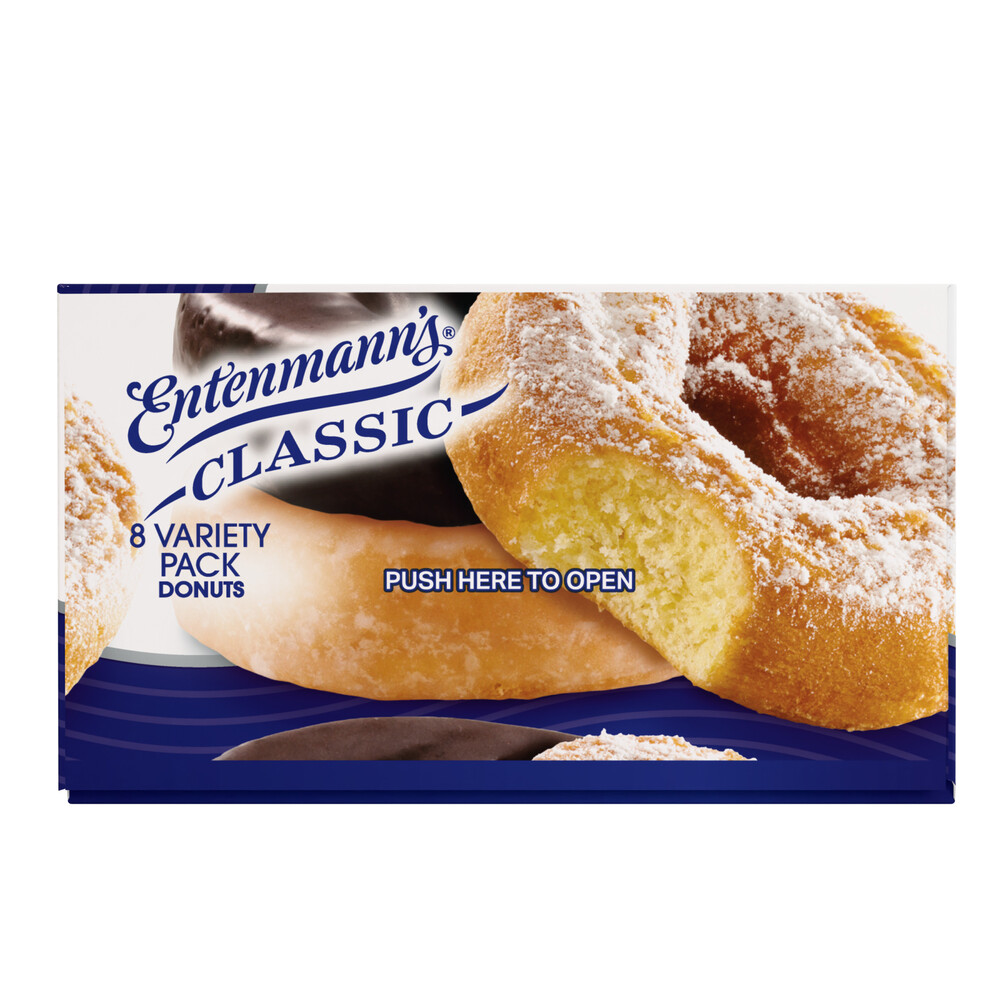 Entenmann's Assorted Rick Frosted, Powdered, Glazed Donuts, 8 count, 14 ...