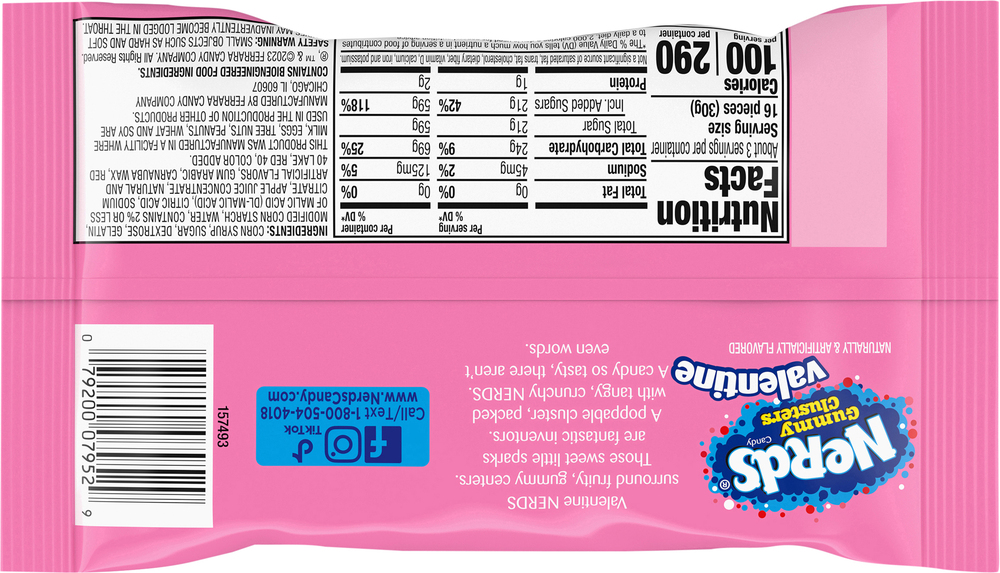 nerds candy box back