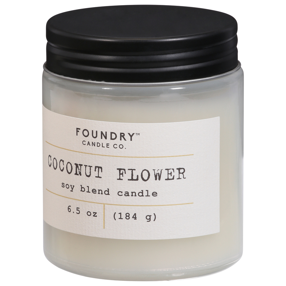 Foundry Candle Co. Candle, Soy Blend, Coconut Flower-Front-Right-Elevated