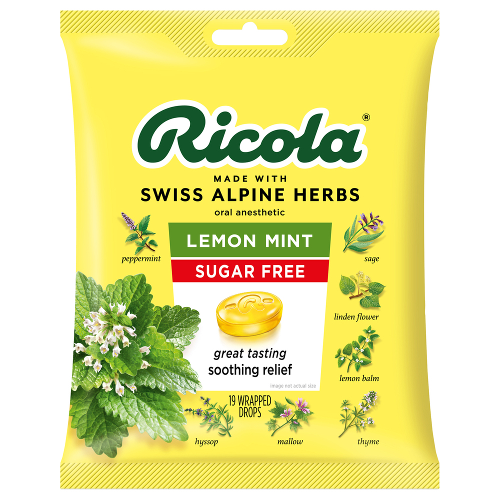 Ricola Cough Drops, Sugar Free, Lemon Mint-Main