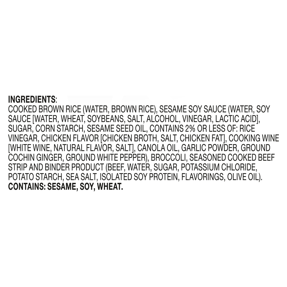 Healthy Choice Simply Steamers Beef & Broccoli-Ingredients