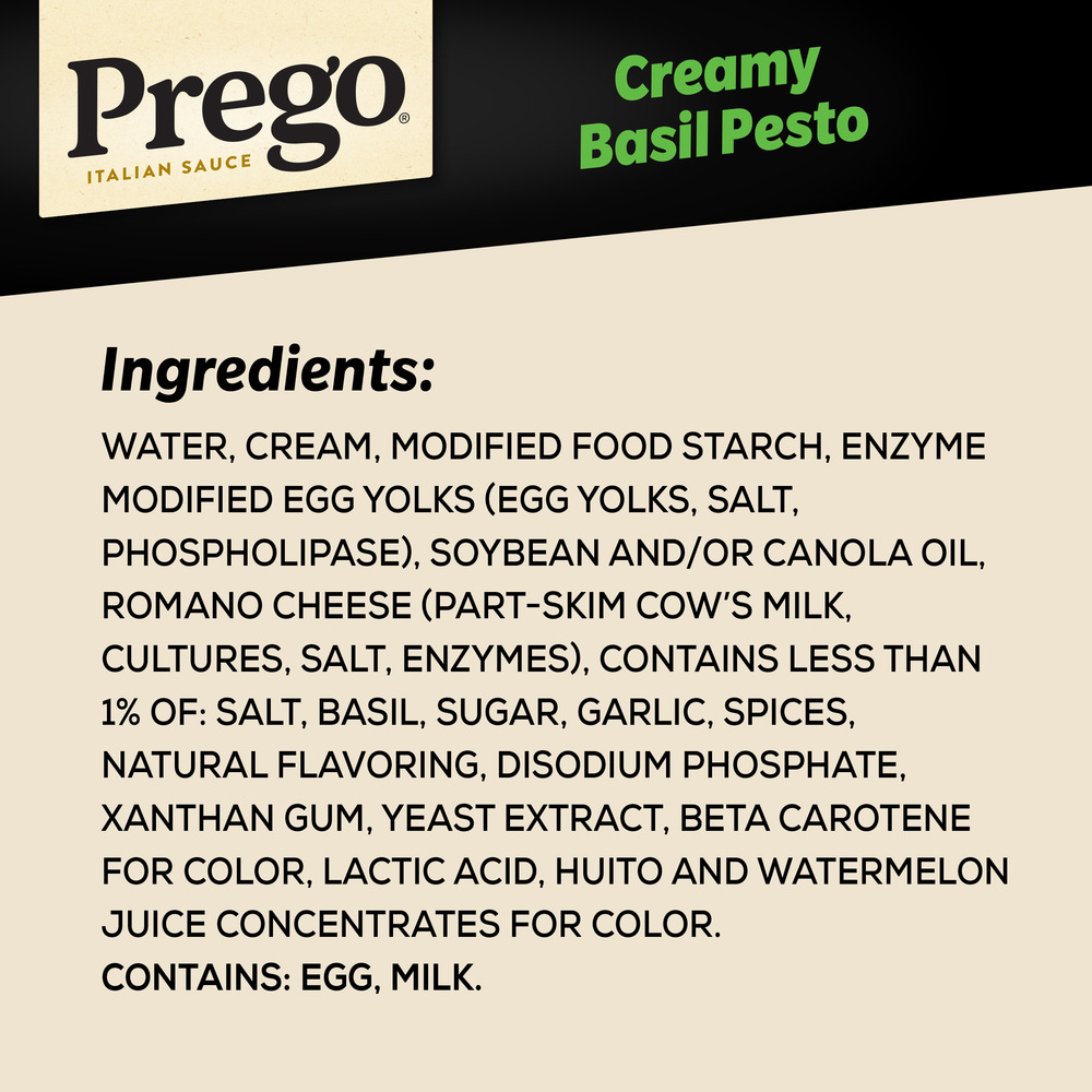 Prego® Creamy Basil Pesto Pasta Sauce-Ingredients