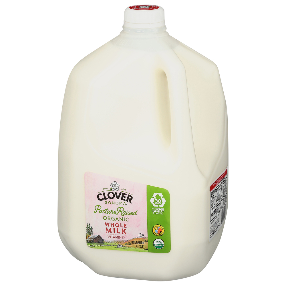 Clover Sonoma Organic Whole Milk Vitamin D Gallon-Front-Right-Elevated