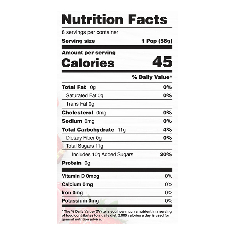 JonnyPops Pops, Dairy Free, Organic, Summer Sunrise-Nutrition-Facts