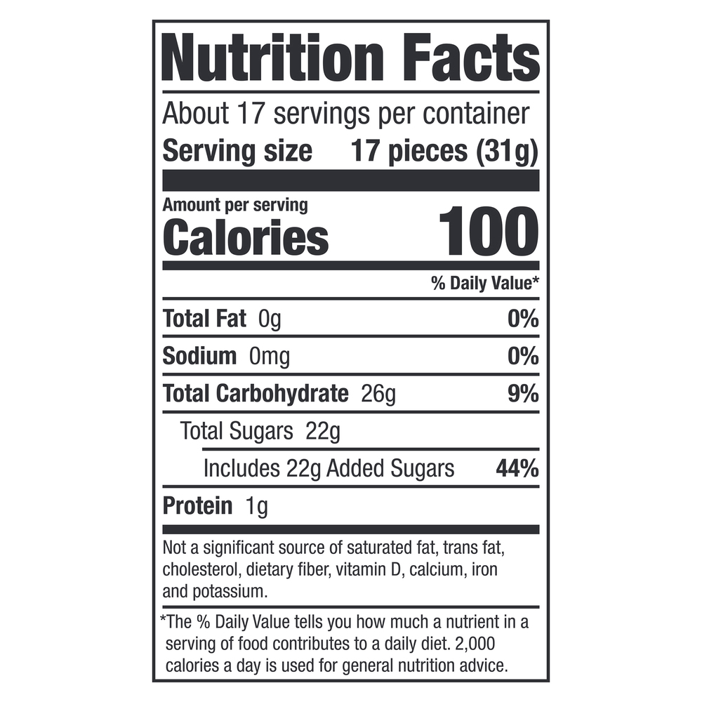 Nerds Candy, Gummy Clusters, Rainbow, Family Size-Nutrition-Facts