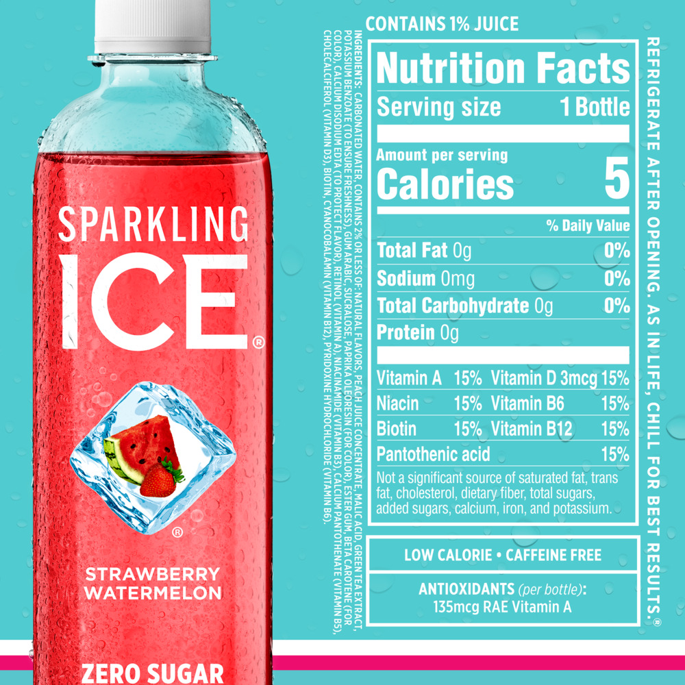Sparkling Ice Sparkling Water, Zero Sugar, Flavored-Front-Right-Elevated
