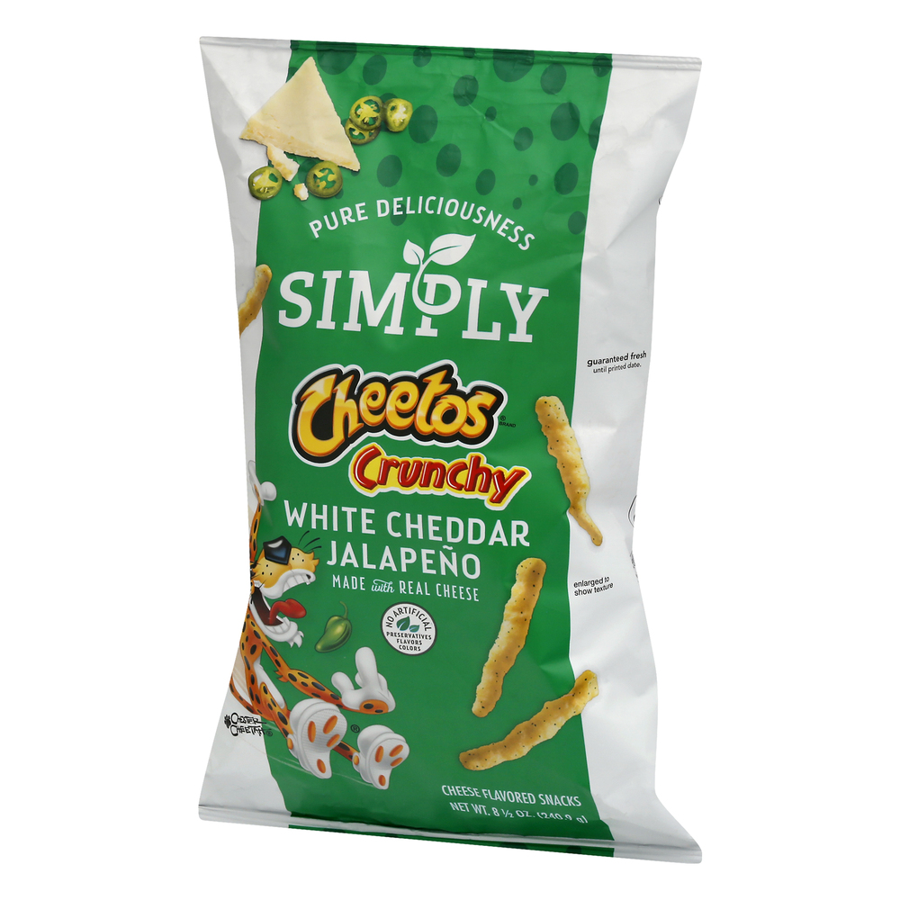 Simply Cheetos Simply Snacks, White Cheddar Jalapeno, Crunchy-Front ...