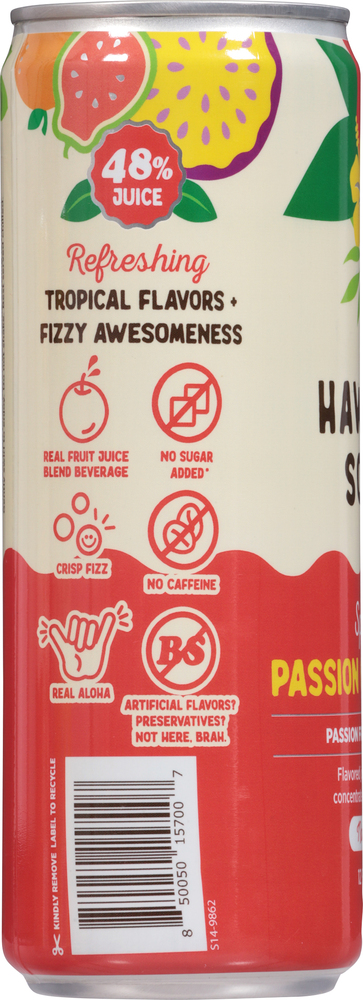 Hawaiian Soda Co Soda, Passion Orange Guava, Sparkling-Planogram-Left