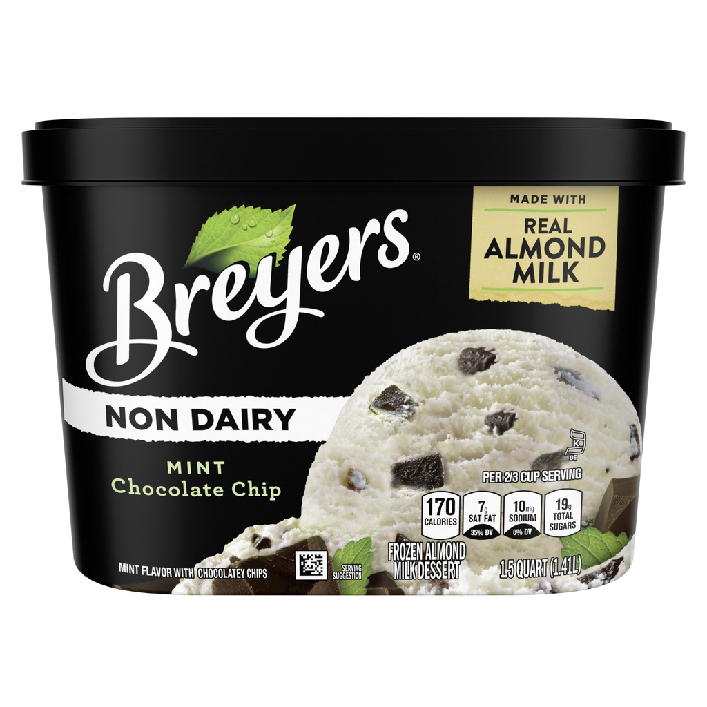 Breyers Frozen Milk Dessert, Mint Chocolate Chip, Non-Dairy-Hero