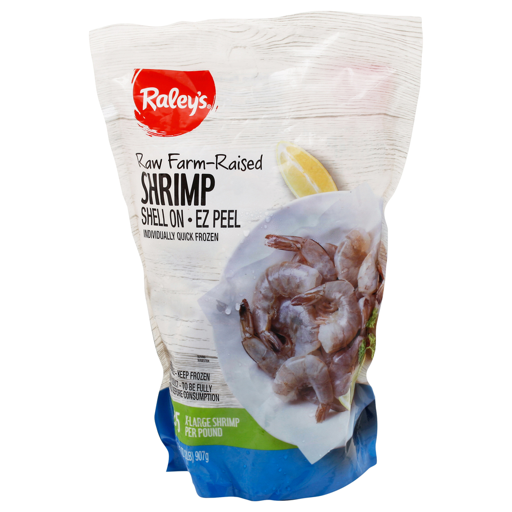 Raley's Shrimp, Raw, Farm-Raised, Shell On, X-Large-Main