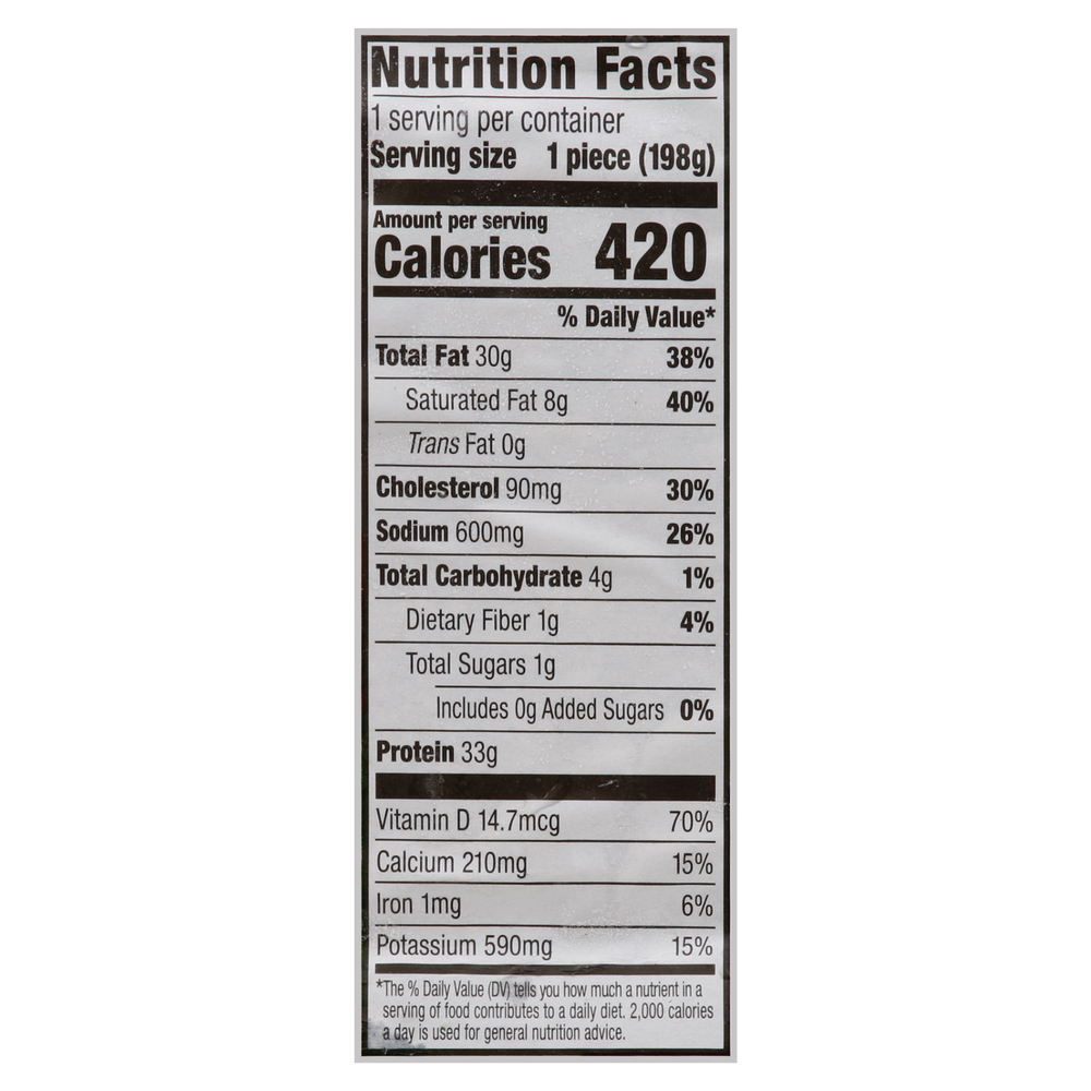Raley's Skinless Garlic Parmesan Atlantic Salmon-Nutrition-Facts