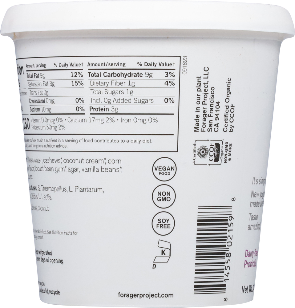 Forager Project Cashew & Coconut Yogurt Alternative, Unsweetened ...