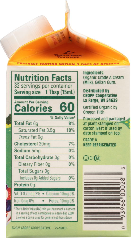 Heavy Whipping Cream Nutrition