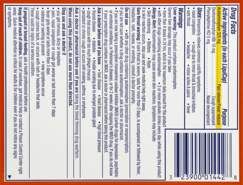 Dayquil Label Directions